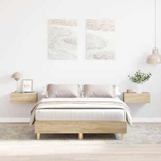 vidaXL Cadre de lit sans matelas ch&ecirc;ne sonoma 140x190 cm Vidaxl