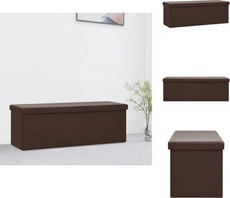 vidaXL Faltbare Sitzbank mit Stauraum Braun PVC - Sitzbank - Stauraumbank - Wohnzimmerbank - Etagenwohnung Möbel - Kompakte Bank