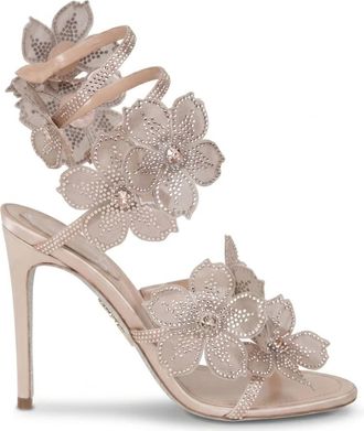 Rene Caovilla Femme, Chaussures, Beige, Taille: 41 EU Sandale Peachflower