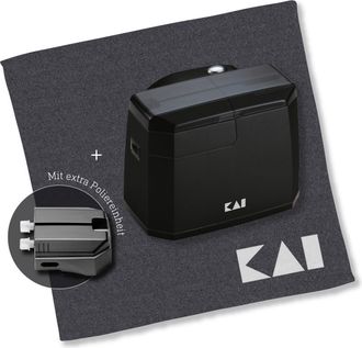 Kai APW17 Elektrischer Messerschärfer - Set inkl. Pflegetuch, Schwarz