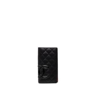 Chanel Portefeuille matelass&eacute; en cuir dagneau Pre-owned - Femme - Pre-owned - Noir - Taille: ONE Size