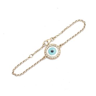Bespoke Gold, Diamond And Enamel Evil Eye Bracelet Size S