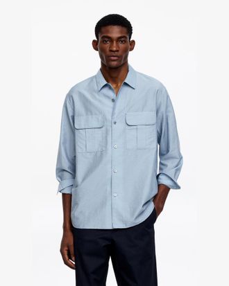 Arket Oversize-Hemd Aus Lyocell-Mischung -Blau