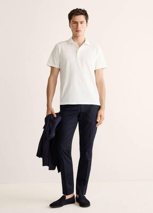 Mango Polo maille fine 100 % coton blanc cass&eacute; - Homme - XXL - MANGO MAN