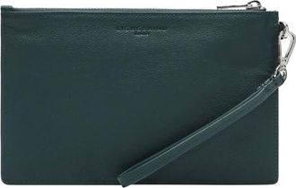 Liebeskind Liebeskind Berlin Cuir sac à poignet pochette Pouch Mystic River vert foncé