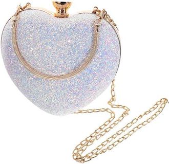 Yarnow Paquet Bandouli&egrave;re Coeur Paillettes Color&eacute;es, Pochette Soir&eacute;e Petite Taille, Mat&eacute;riau R&eacute;sistant, Paquet Banchet Femme Pour Mariage Cocktail Banquet