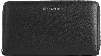 Coccinelle Femme, Accessoires, Noir, Taille: ONE Size Metallic Soft Zip Wallet