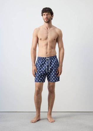 Mango Boxer de bain imprim&eacute; bleu indigo - Homme - XS - MANGO MAN