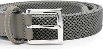 Kiton Mens Braided Leather-Trim Belt Aw26 M