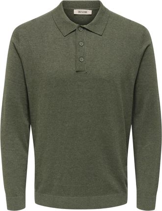 Only & Sons Onsloui Reg 12 Ls Mel Polo Knit