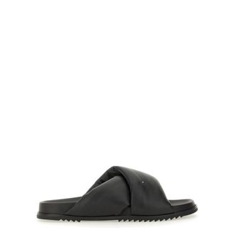 Rick Owens Leather Slide Sandal - - Shoes - Herren - Schwarzk - 40 EU