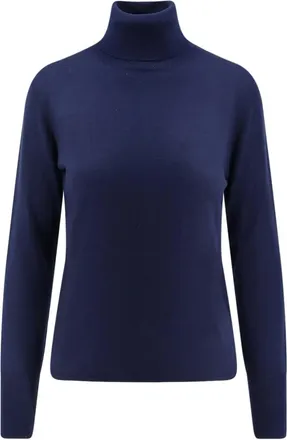 Aspesi Femme, Pulls, Bleu, Taille: 40 FR Pull en Laine Bleu Col Haut Bords C&ocirc;tel&eacute;s