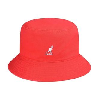 Kangol Washed Cotton Bucket Hat - - Accessories - Damen - Rot - L