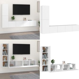 vidaXL Vidaxl - Ensemble de meubles tv 4 pcs Blanc Bois dingénierie - Meuble Tv - Meuble Media - Armoire Multimedia - Rangement - Design Moderne - Home &