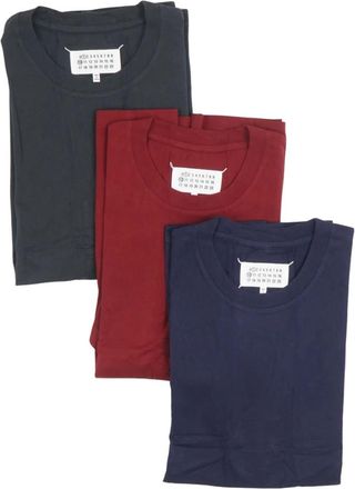 Maison Margiela Homme, Tops, Multicolore, Taille: M Lot de 3 T-shirts en coton