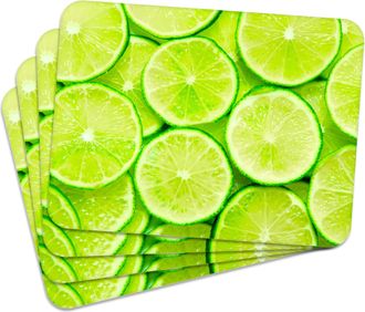 MG Design Set aus 4 Kork-Platzsets - Fresh Lime - 30 x 40 cm - hitzebeständig & abwischbar, mit Korkrückseite