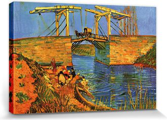 1art1 Vincent Van Gogh Poster Die Br&uuml;cke Von Langlois Bei Arles Mit W&auml;scherinnen, 1888, Detail Bilder Leinwand-Bild Auf Keilrahmen | XXL-Wandbild Poster Kun