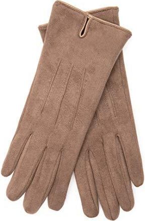 Eem Fashion EEM gants pour femmes 100% végétaliens, aspect velours, matériau élastique doux, polaire pelucheuse, taupe onesize