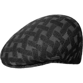 Kangol Cross Weave 504 Flatcap Schirmm&uuml;tze Schieberm&uuml;tze Damen/Herren - mit Schirm Herbst-Winter Winter - XL (60-61 cm) schwarz