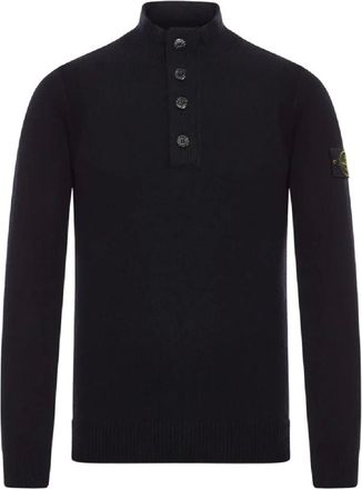 Stone Island Homme, Pulls, Noir, Taille: M Pull Col Roul&eacute; en M&eacute;lange de Laine