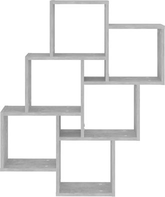 Generic Modernes Schwebendes Wandregal aus Holzwerkstoff, Dekorative Ausstellungsregale f&uuml;r Wohnzimmer, Schlafzimmer, Badezimmer und Heimb&uuml;ro (Betongrau)