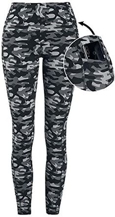 Rock Rebel by EMP Femme Leggings Camo Gris avec Poches latérales XXL