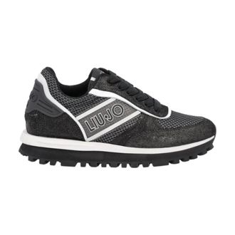 Liu Jo Wonder Up 3 Schwarze Ledersneakers - - Shoes - Damen - Schwarzk - 37 EU