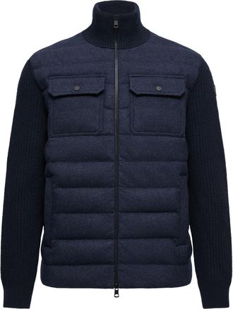 Moncler Cardigan zippé matelassé en laine