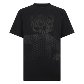 Philipp Plein Homme, Tops, Noir, Taille: 2XL T-Shirt Col Rond Puffy Teddy Teddy Bear