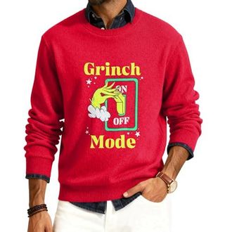 Generic Le Grinch Pull De Noel Homme Femme 2025 Famille zippé Vetement Moche Pulls Enfant The Sweats Drole Noel Pyjama Adulte Sweater Sweatshirts Ugly Costume