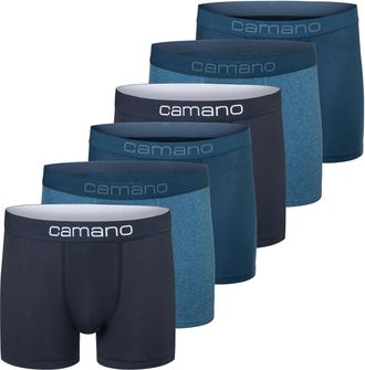 Camano Boxershorts CAMANO comfort, Herren, Gr. XXL, blau (blau, mix), Obermaterial: 95% Baumwolle, 5% Elasthan, eng, Unterhosen, mit Stretch-Logobund