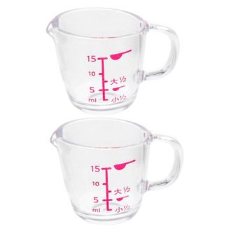SOLUSTRE Kleine Messbecher Aus Kunststoff 15ml Mit Skala K&uuml;chenmessbecher F&uuml;r Fl&uuml;ssigkeiten Und Backzutaten 2 St&uuml;ck Mit Griff F&uuml;r Milch Kaffee Saft K&uuml;chenhelfe