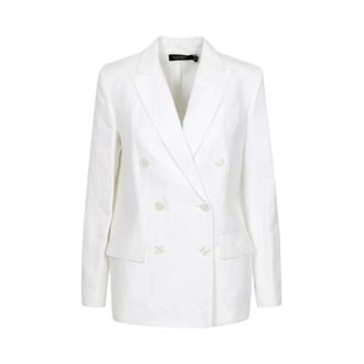 Ralph Lauren Femme, Vestes, Blanc, Taille: 34 FR Narain Blazer crois&eacute; en lin m&eacute;lang&eacute;