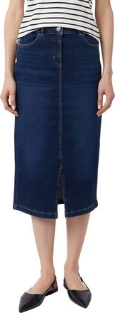Comma Elastischer Midi-Jeansrock mit Waschung