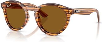 Ray-Ban 2180 Reverse Sonnenbrillen Havana Gestreift Fassung Braun Glas Polarisiert 52-22