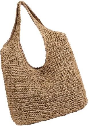 UPKOCH Sac à Bandoulière Tissé Main Mode Corde Grand Sac Léger et Pochette Polyvalente pour Femmes Décontracté avec Capacité pour Sorties et Voyages