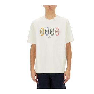 Paul Smith T-shirt imprim&eacute; Roues - Homme - Tops - Blanc - Taille: XL