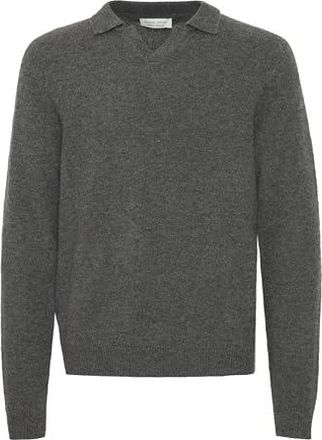 Casual Friday CFKarl Pull en tricot fin pour homme M&eacute;lange de laine Coupe droite, Pewter Mix (50817), XL