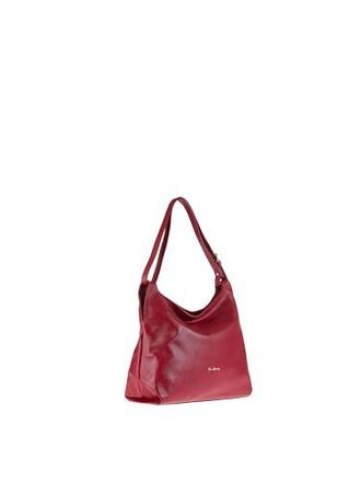 Pierre Cardin Sac à bandoulière pour femme en cuir véritable Made in Italy 36 x 31 x 12 cm 55093, Rubis, Taille unique