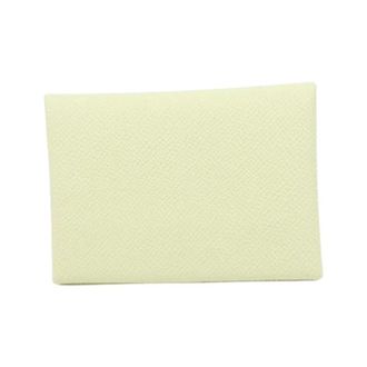Herm&egrave;s Pre-owned Calvi Duo Leder M&uuml;nzetui - - Pre-owned - Damen - Beige - ONE SIZE