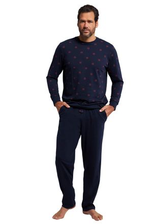 JP1880 Herren Buikslaappak, tweedelig, Lange mouwen, elastische Zoom, broek, tot 8 XL Pyjamaset, Imperial Navy, 3XL EU