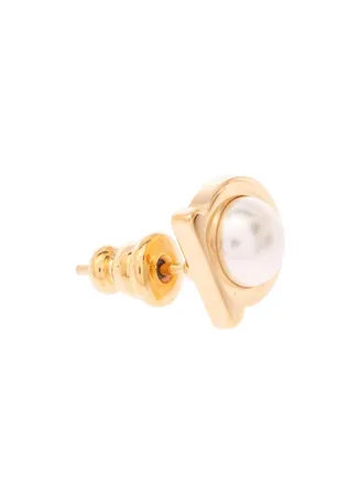 Ferragamo Womens Earrings With Hook, Metallic Brass
