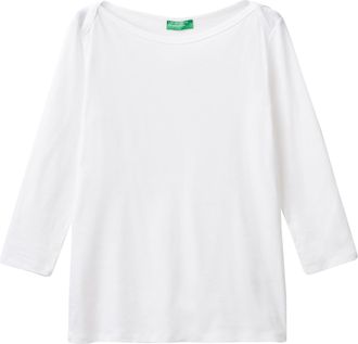 Benetton Damen Trikot M/L 3ga2e16a1 T-Shirt, Optisches Weiß 101, XX-Small