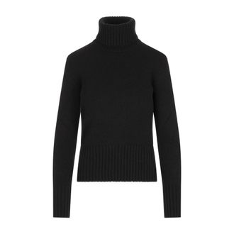 Fedeli Femme, Pulls, Noir, Taille: 40 FR Pull à Col Roulé Noir Luxueux