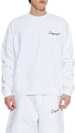 Dsquared2 Homme, Sweatshirts et sweats &agrave; capuche, Blanc, Taille: M D2 Signature Relax Fit Crewneck