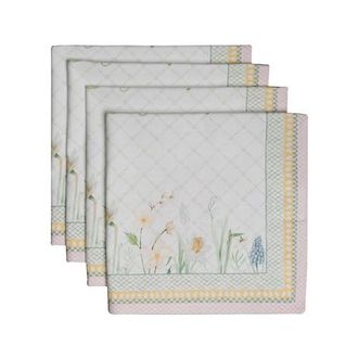 Maison d'Hermine Lot de 4 serviettes en tissu 100 % coton r&eacute;utilisables au quotidien, carr&eacute;es, lavables &agrave; la main, pour d&icirc;ner, f&ecirc;te, mariage, restaurant, printemps/&eacute;t&eacute;