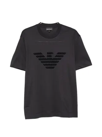 Emporio Armani Logo-Embroidered T-Shirt - Navy