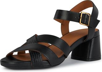 Geox Damen Genziana Mid B Heeled Sandal, Schwarz, 38 EU