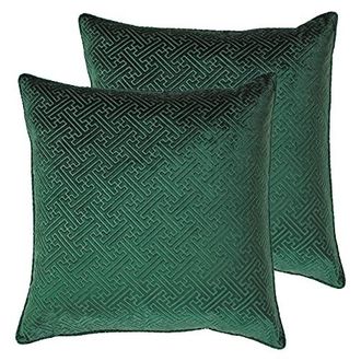 Riva Paoletti Florenz Twin Pack-Feder gefüllte Kissen, Polyester, Smaragd, 55 x 55cm, 2