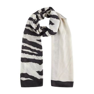 Patrizia Pepe Femme, Accessoires, Blanc, Taille: ONE Size Foulard en modal &agrave; imprim&eacute; graphique